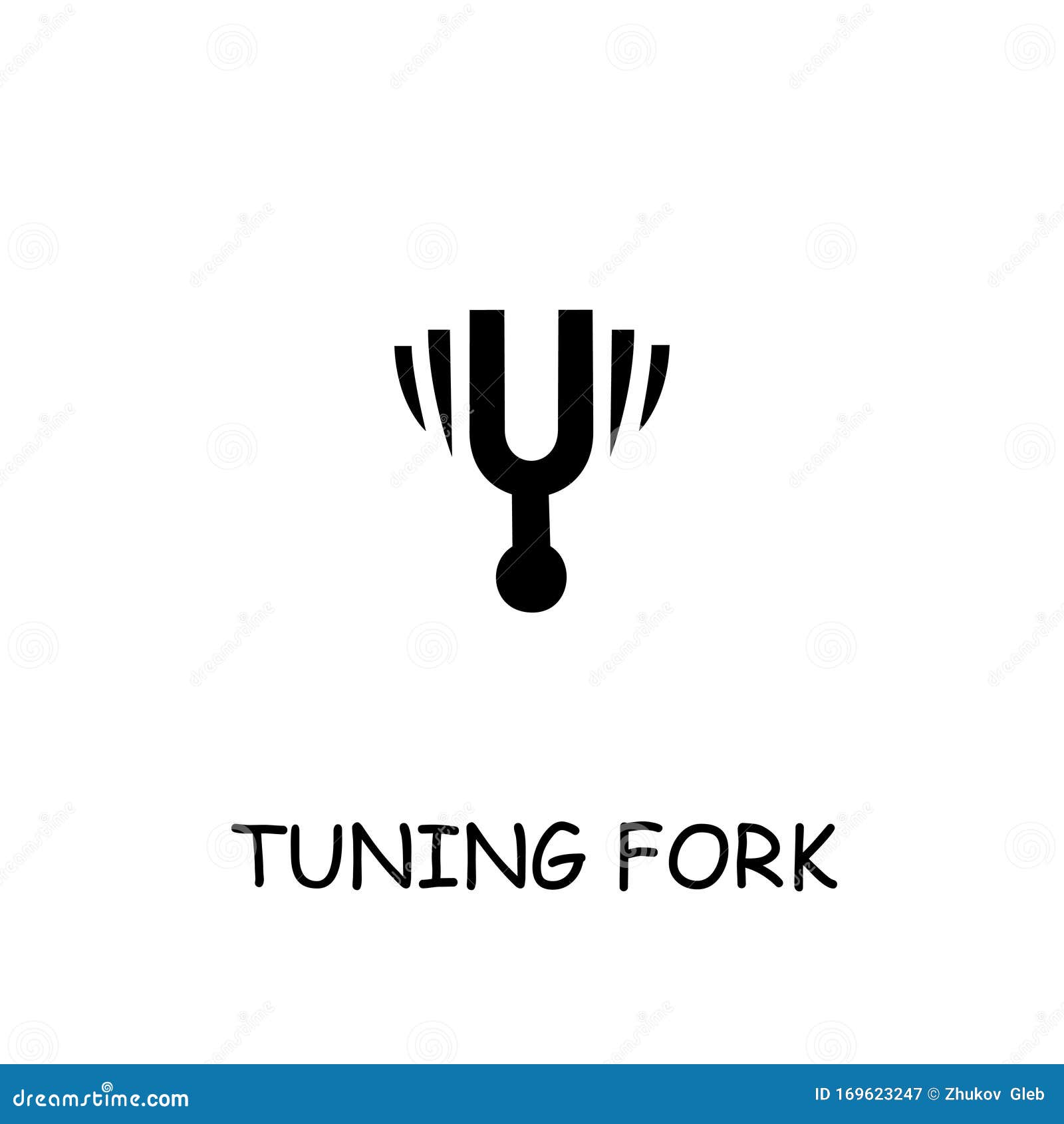Tuning Fork Flat Vector Icon Stock Image - Illustration of line ...