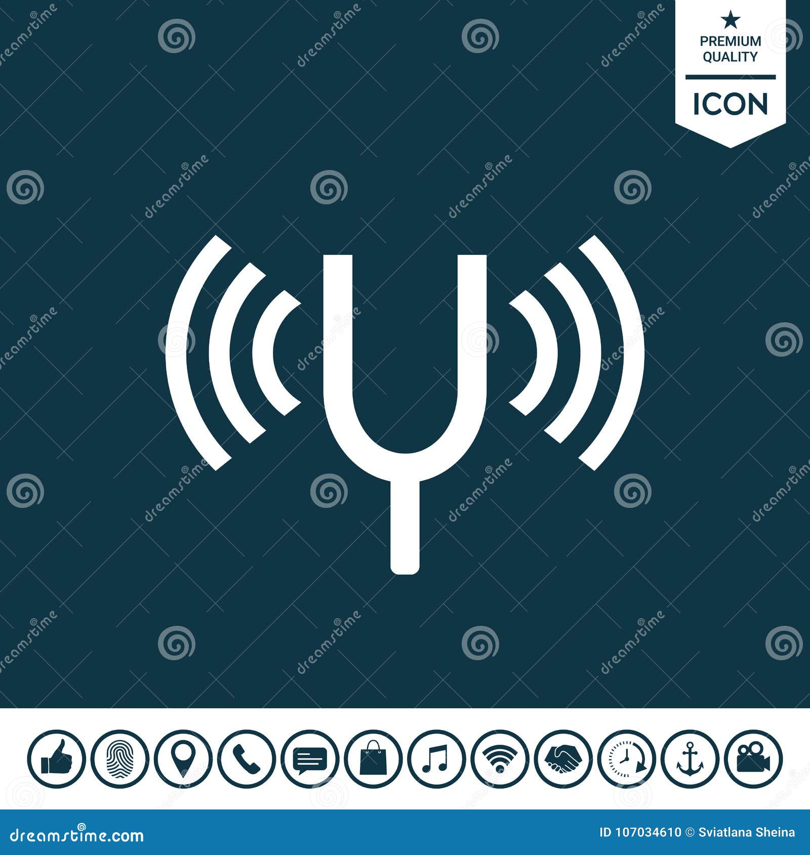 Tuning fork icon stock vector. Illustration of vibrate - 107034610