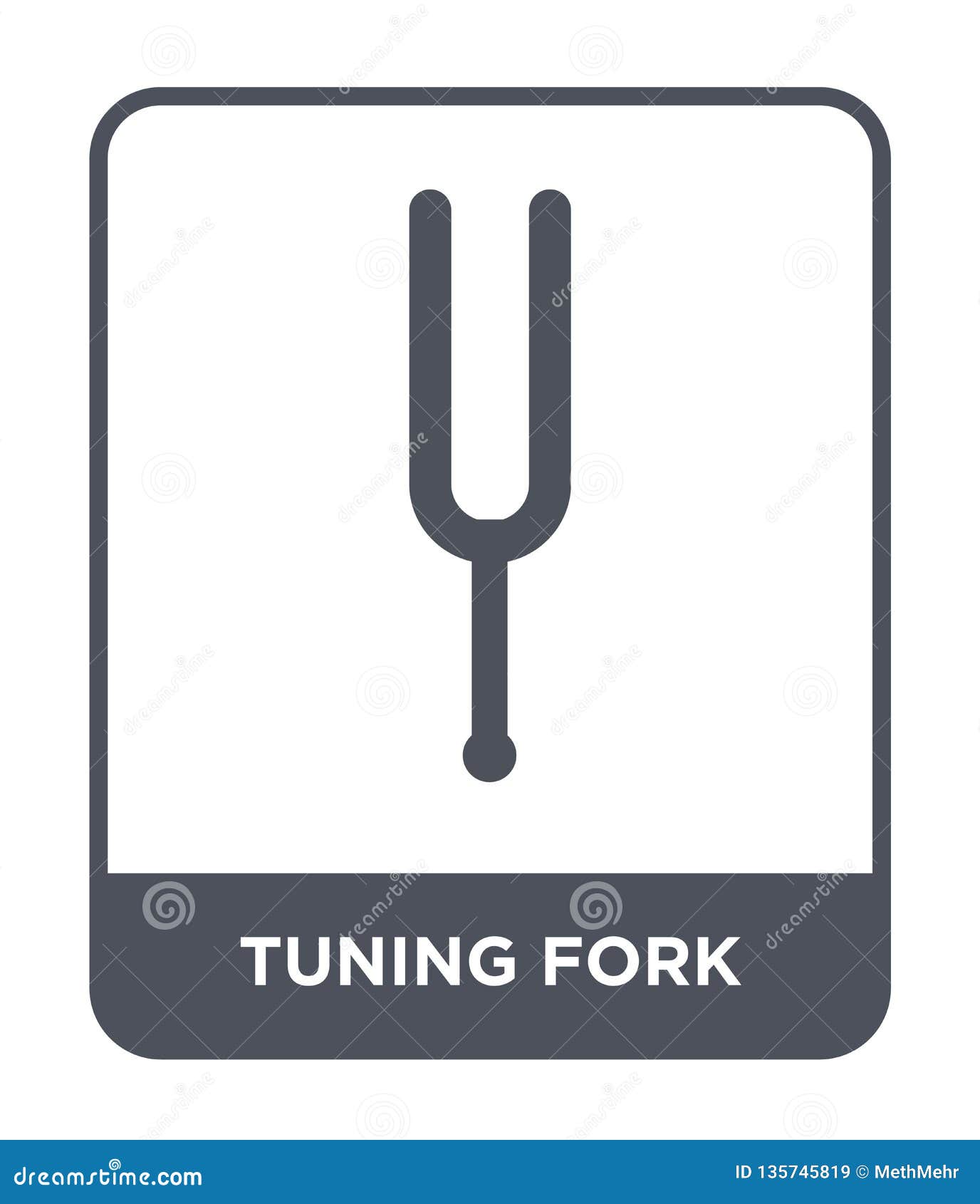 Tuning Fork Icon in Trendy Design Style. Tuning Fork Icon Isolated on ...
