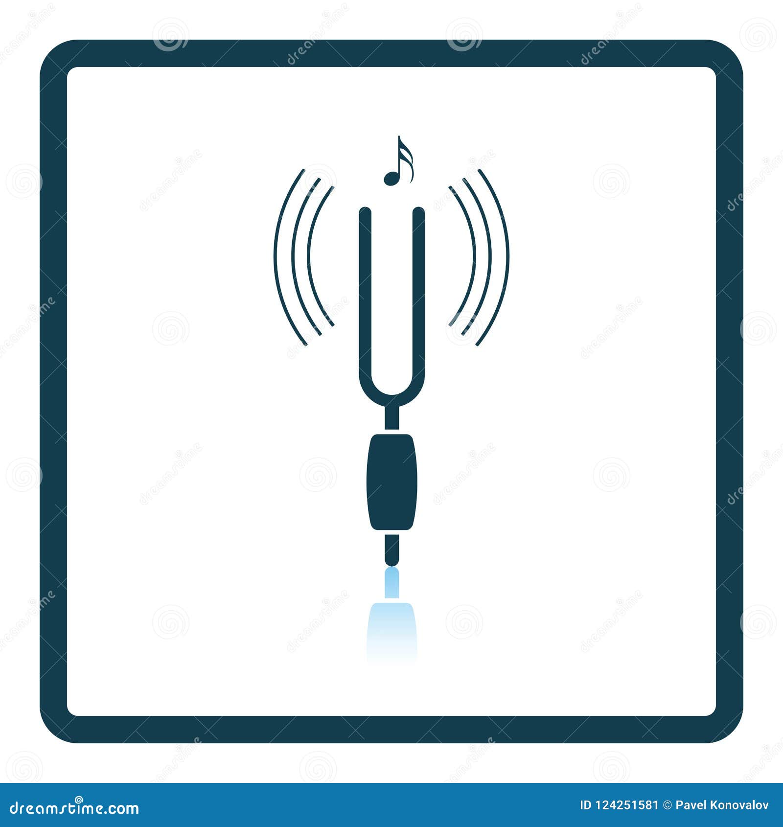 Tuning fork icon stock vector. Illustration of piano - 124251581