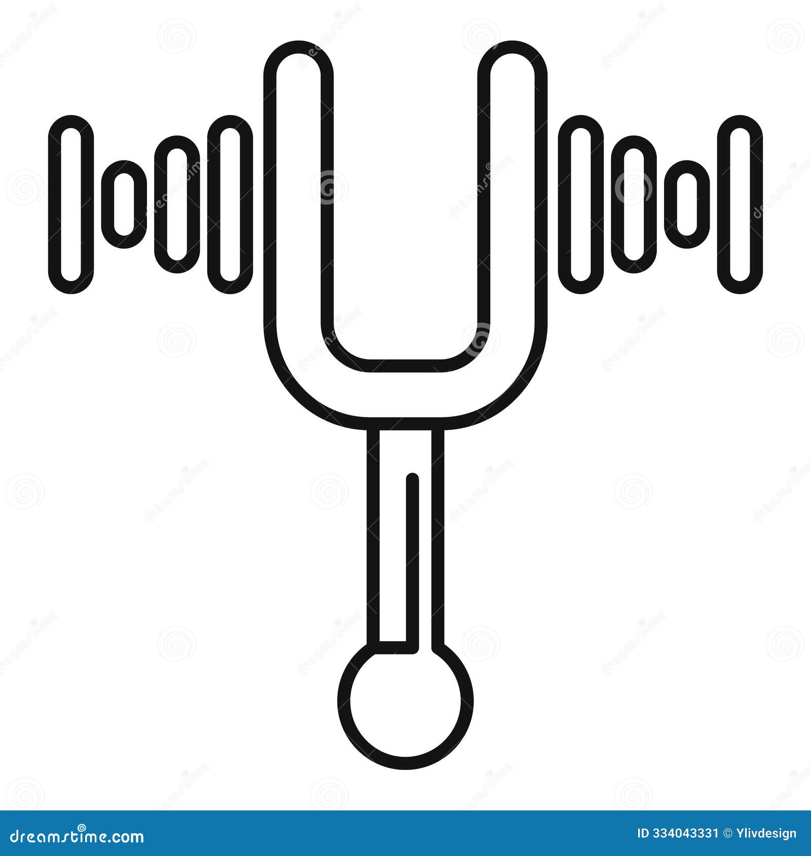 Tuning Fork Making Sound Waves Icon Outline Vector Stock Vector - Illustration of symbol, tuning ...