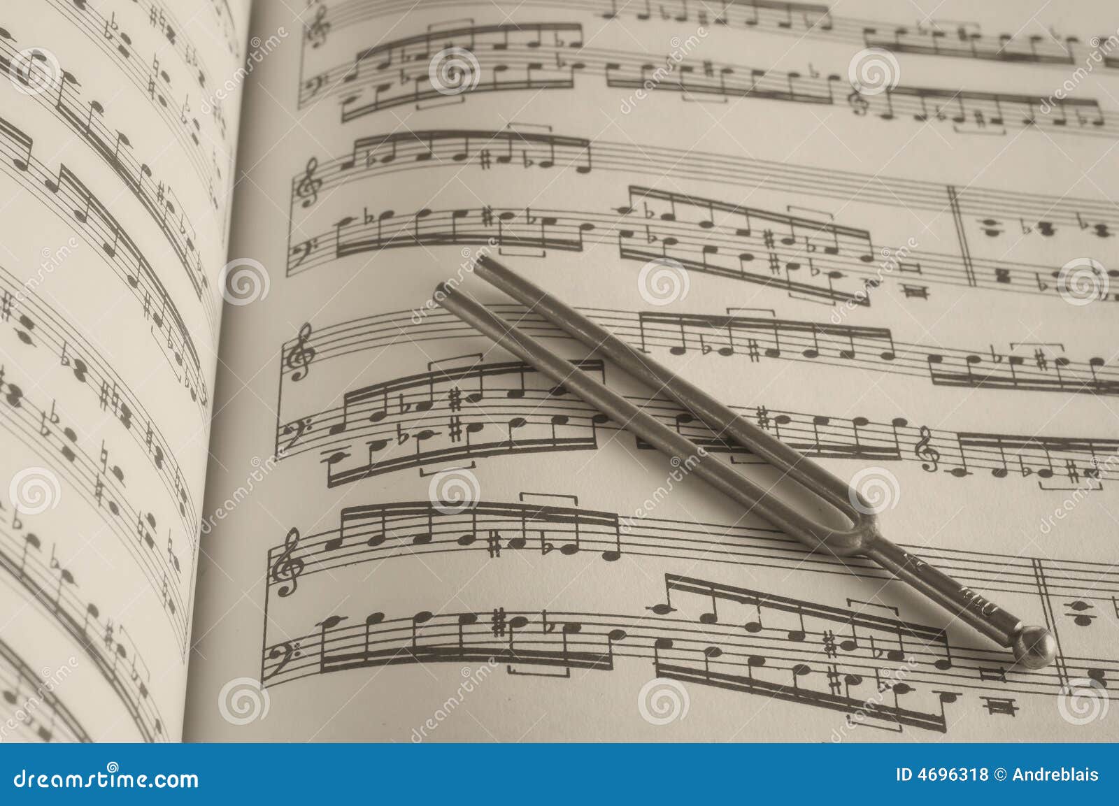 Tuning fork on music stock photo. Image of diapason, harmony - 4696318