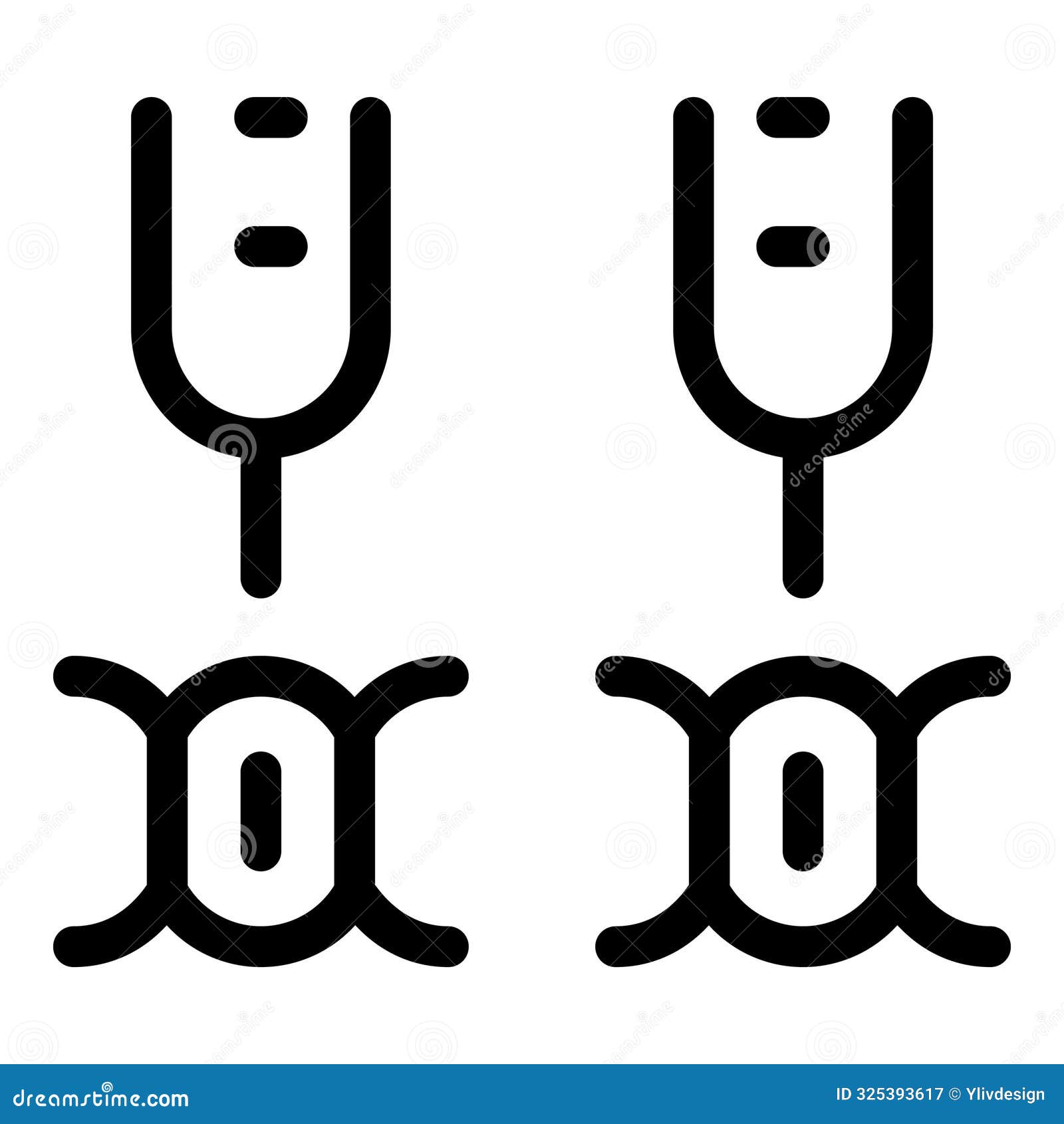 Tuning Fork and Sound Wave Vibrating Showing Frequency Stock ...