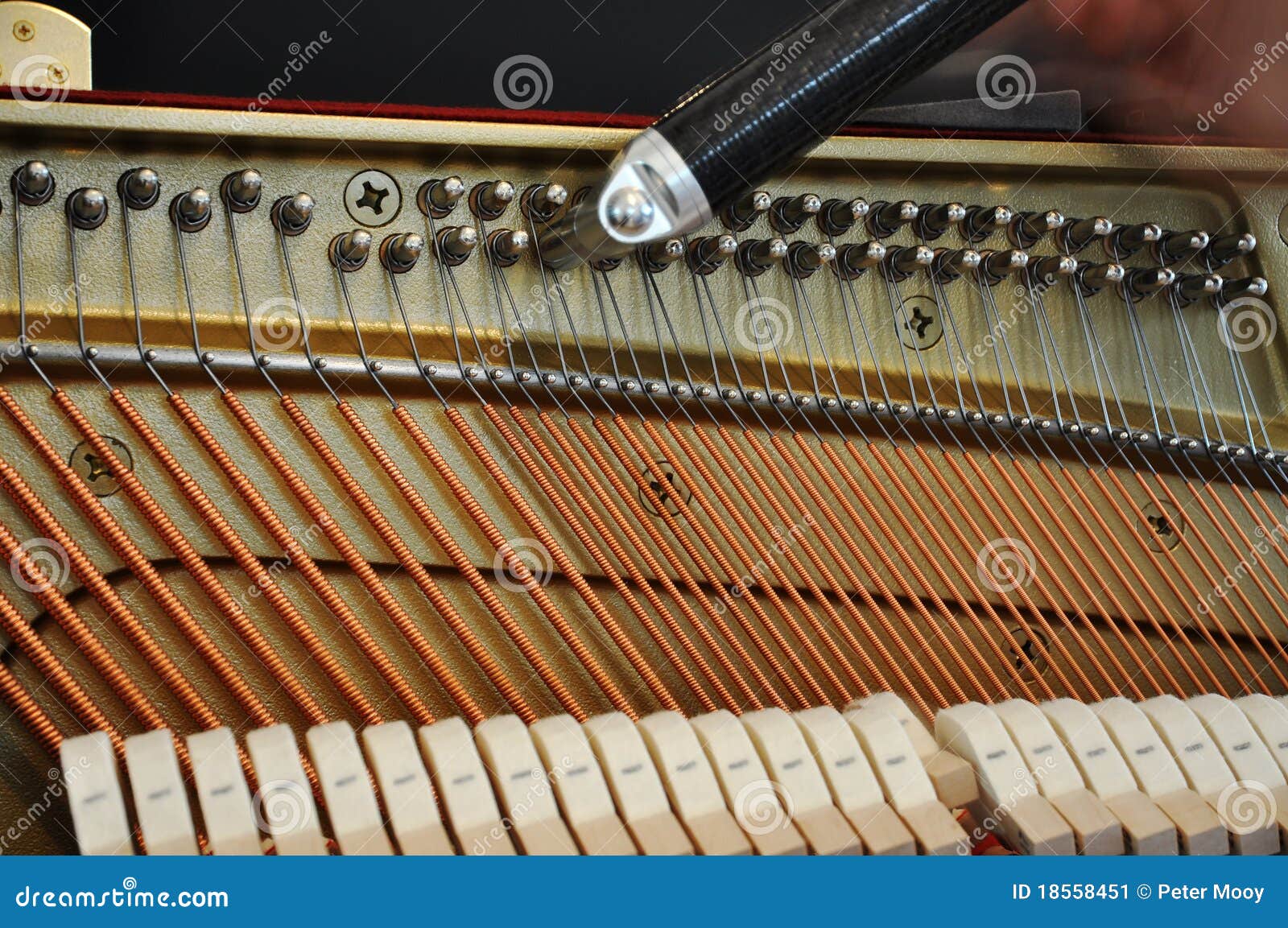 Tuning the piano stock image. Image of close, measurement - 18558451