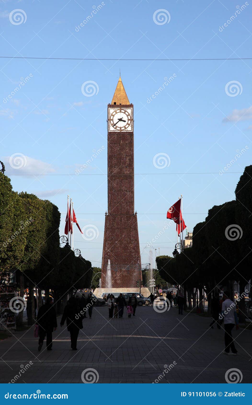 Tunis Clock Tower editorial photo. Image of national - 91101056