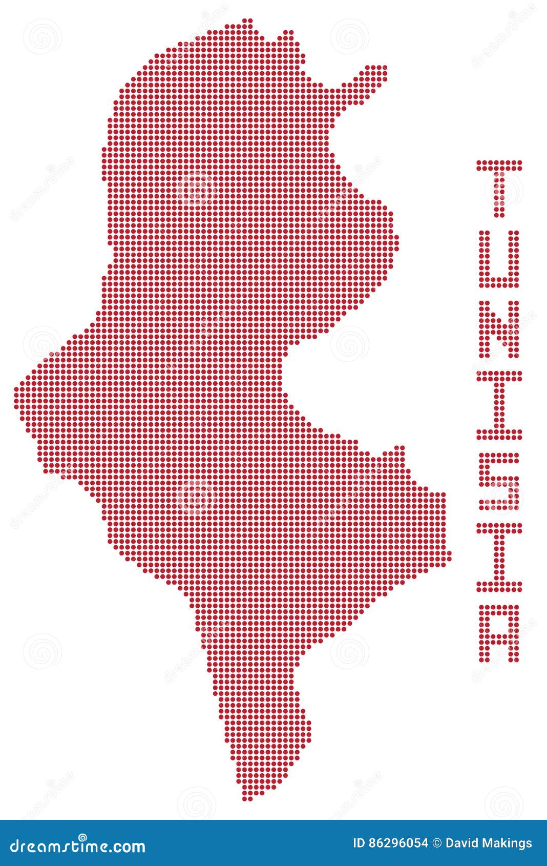 Tunisia Africa Dot Map stock illustration. Illustration of state - 86296054