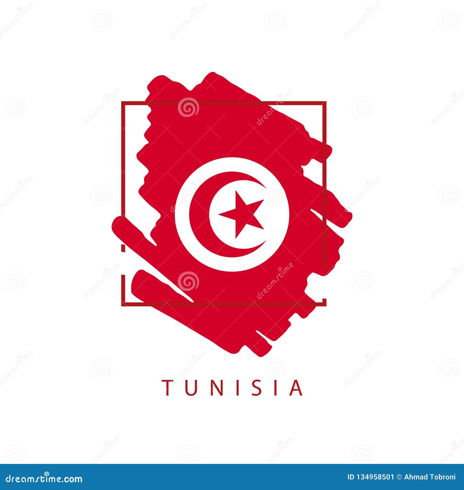 Tunisia Brush Logo Vector Design Illustration Stock Vector ...