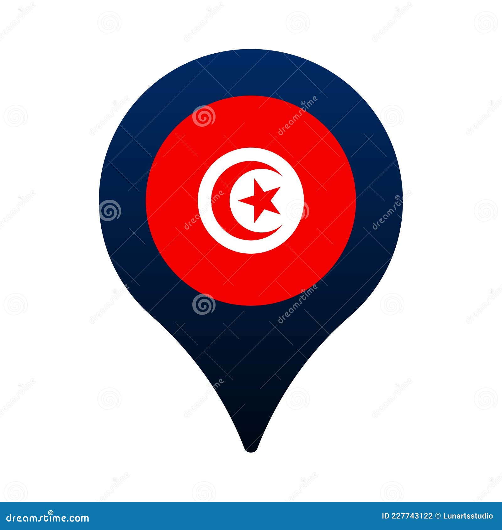 Tunisia Map Pointer Location Flag Vector Illustration Cartoondealer