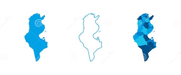 Tunisia Political Map of Administrative Divisions Stock Illustration ...