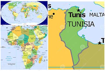 Tunisia & World stock illustration. Illustration of chad - 83439319