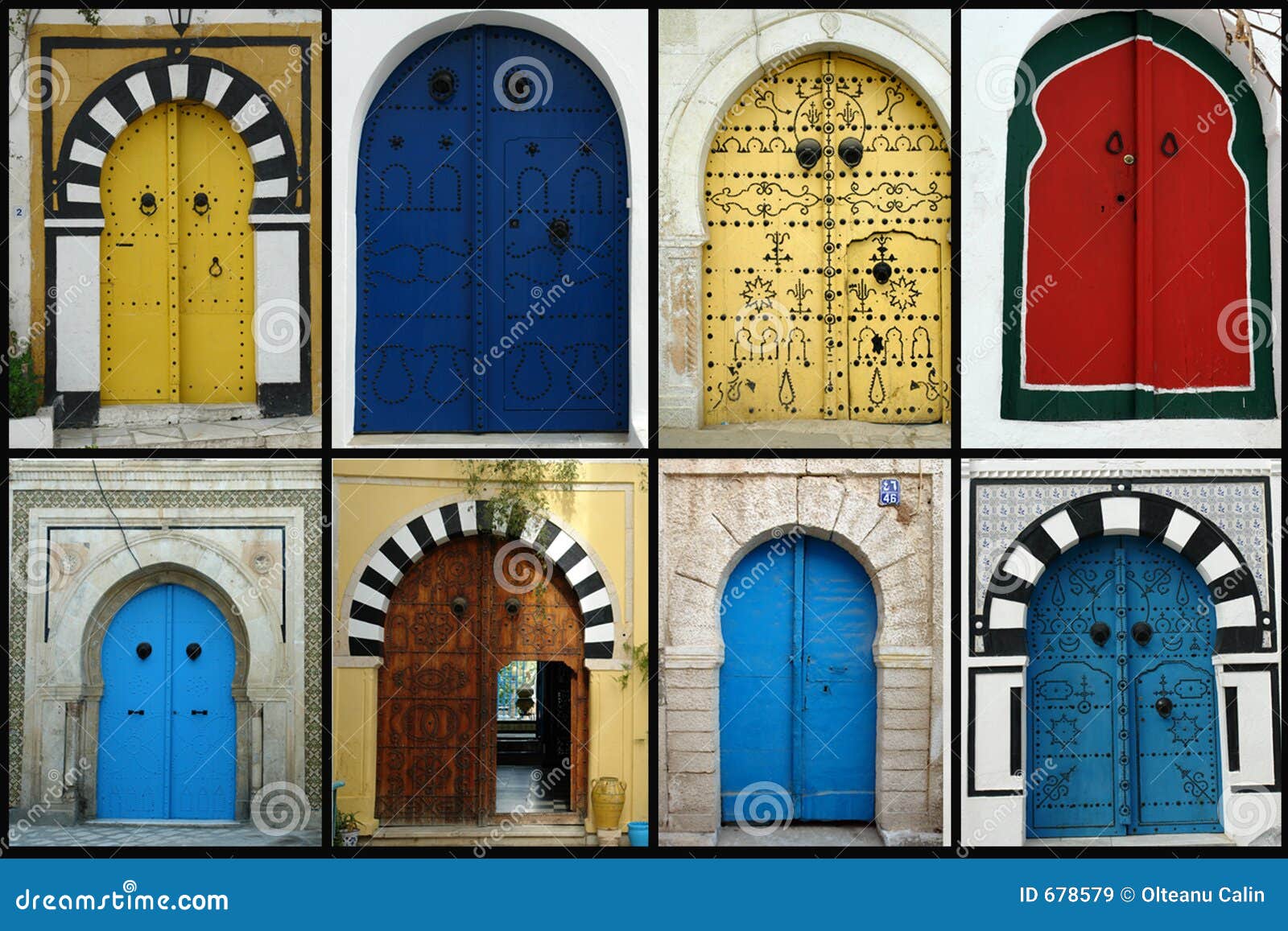 Tunisian doors stock image. Image of window, stairs, series - 678579