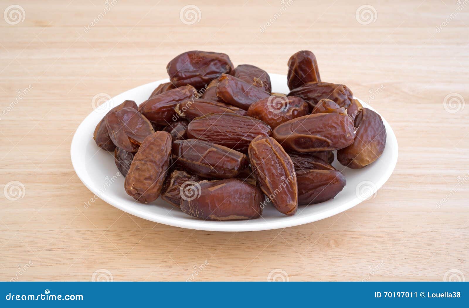 Tunisian Pitted Dates on a Plate Side View Stock Image - Image of ...