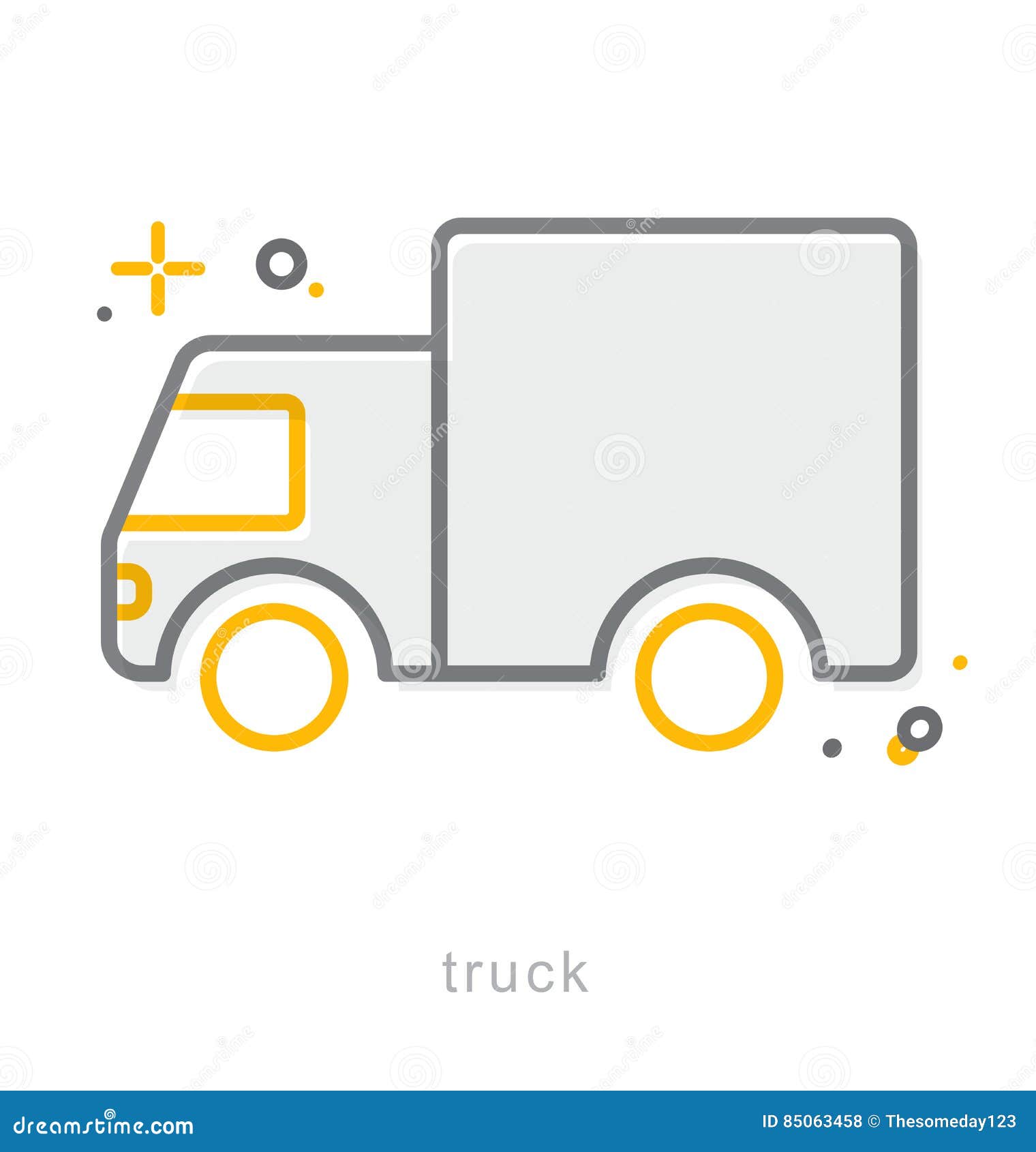 Tunn Linje Symboler, Lastbil Vektor Illustrationer - Illustration av ...