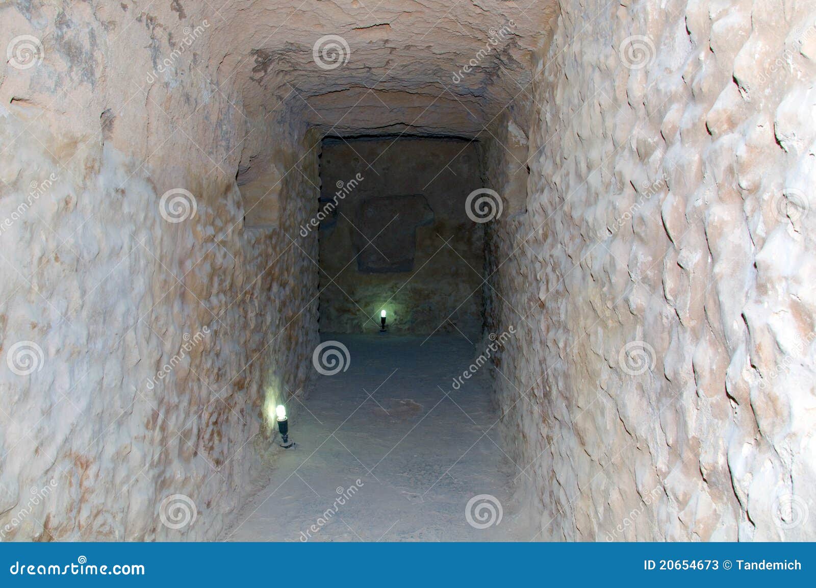 Tunnel in ancient castle stock image. Image of distance - 20654673
