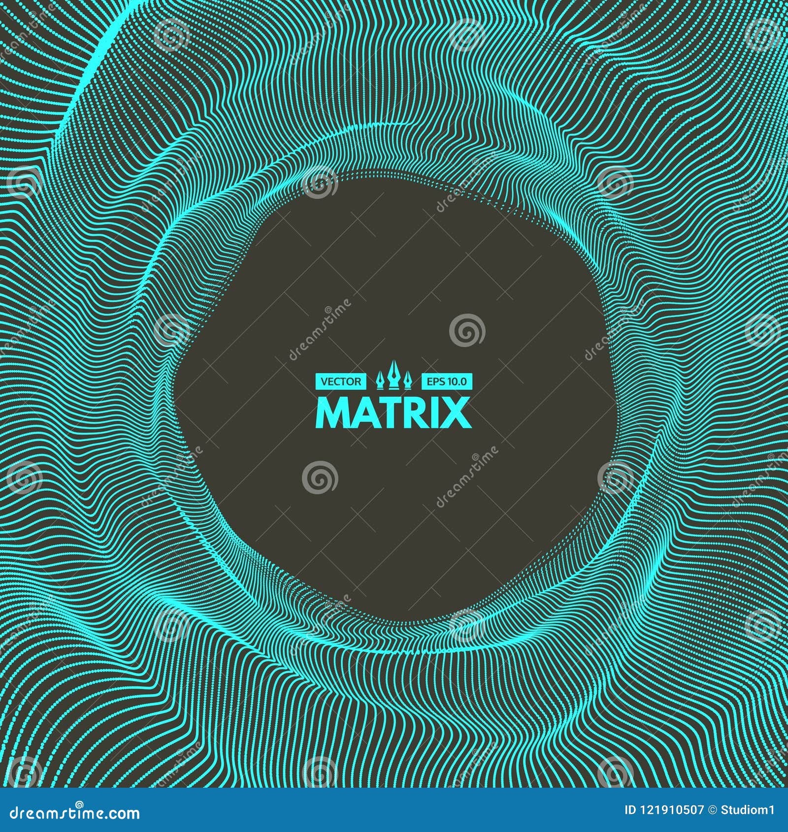 Tunnel. Array with Dynamic Particles. Futuristic Style. Cyberspace Grid. Vector Illustration ...