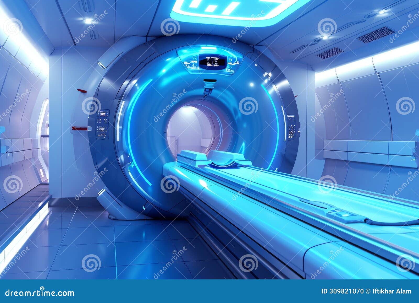 A Tunnel Bathed in a Soft, Blue Glow with Light Streaming from an ...