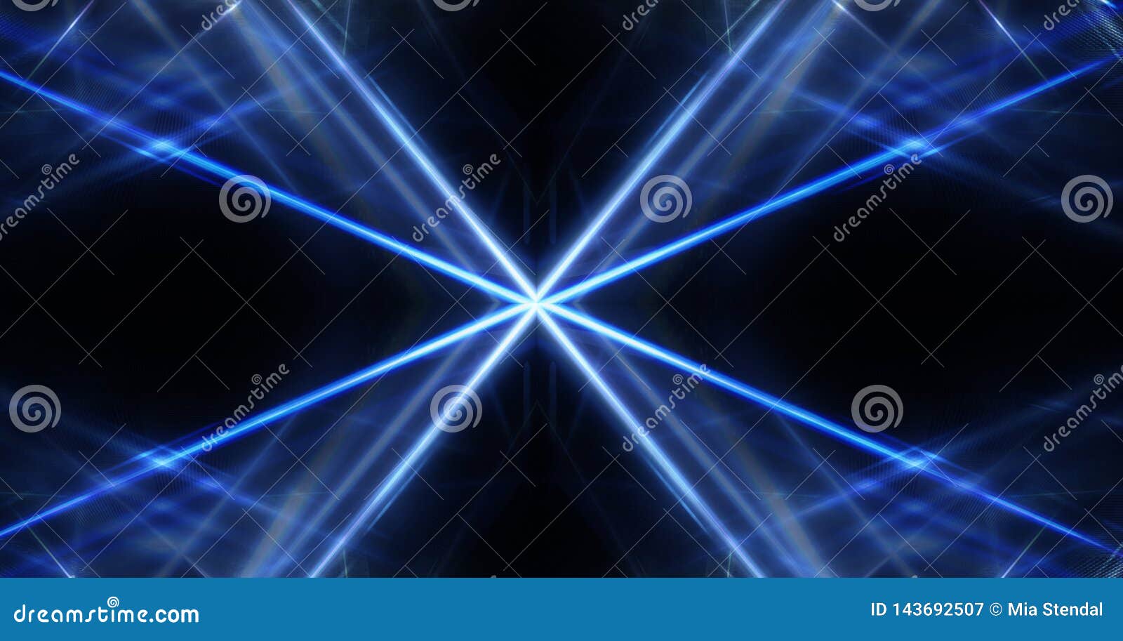 Abstract Blue Neon Background with Rays and Lines. Stock Image - Image ...