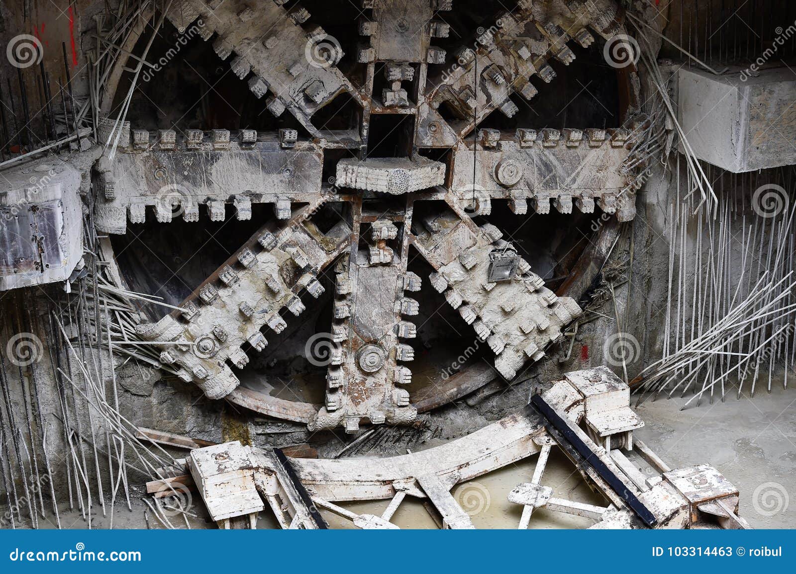 Tunnel Boring Machine in Action Stock Image - Image of geology ...
