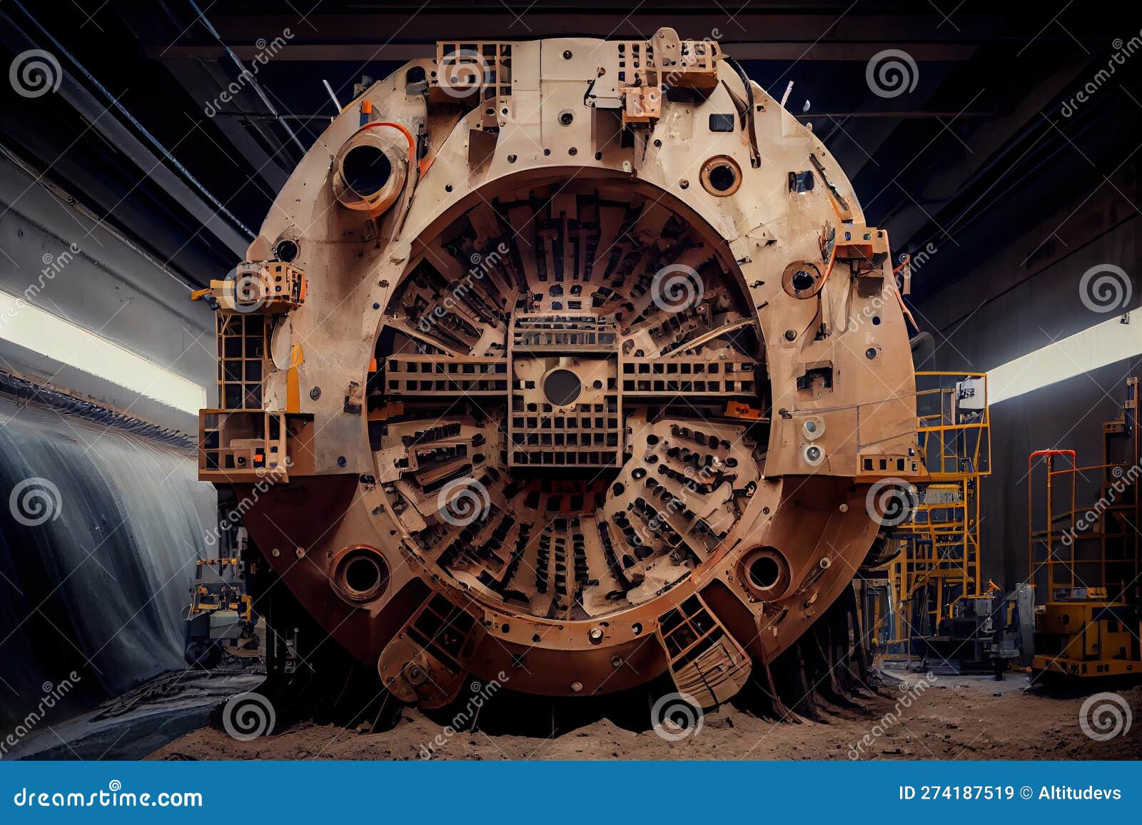Tunnel Boring Machine, Advancing through the Tunnel with Its Face and ...
