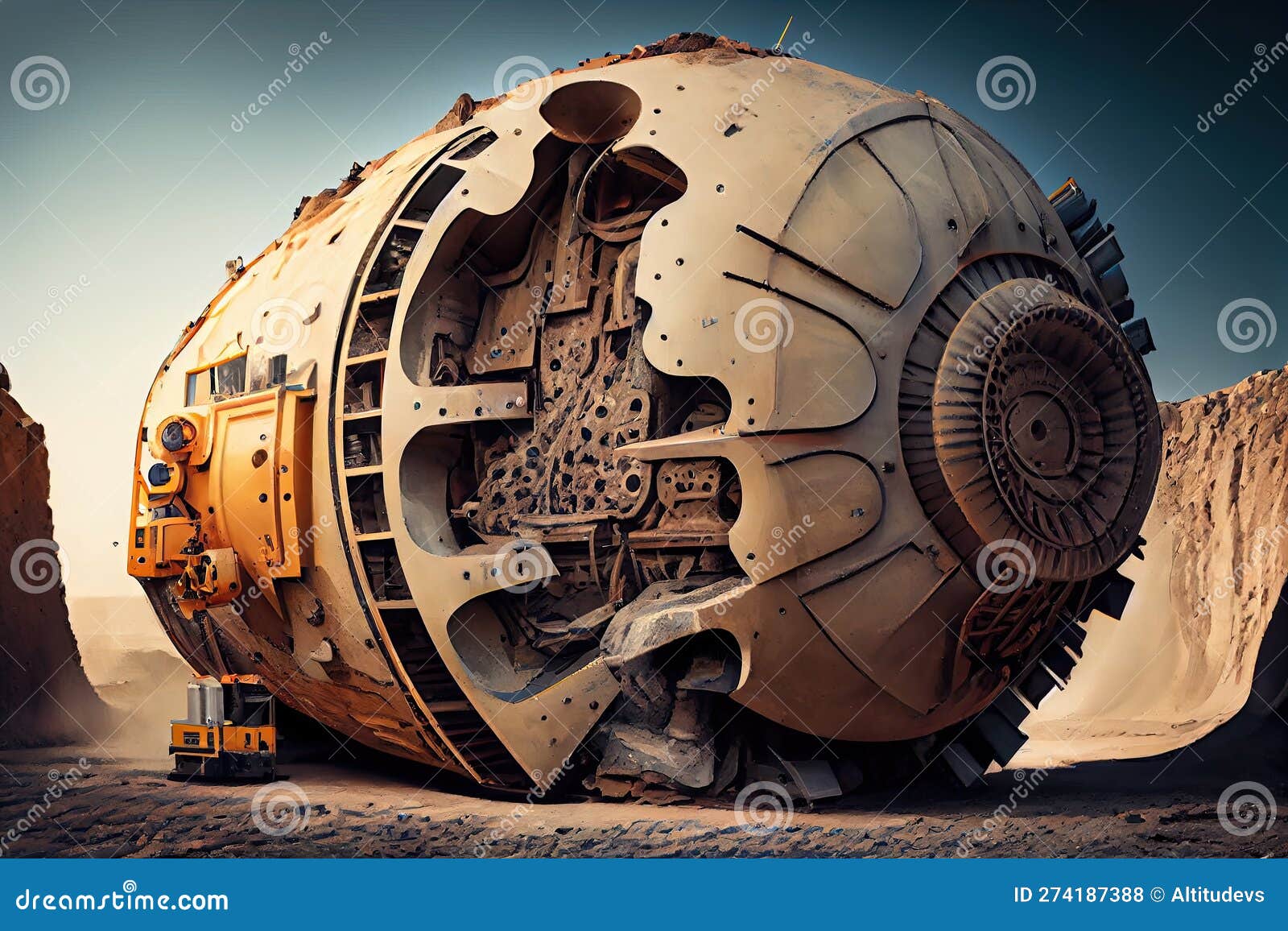 Tunnel Boring Machine Drilling and through Solid Rock Stock ...