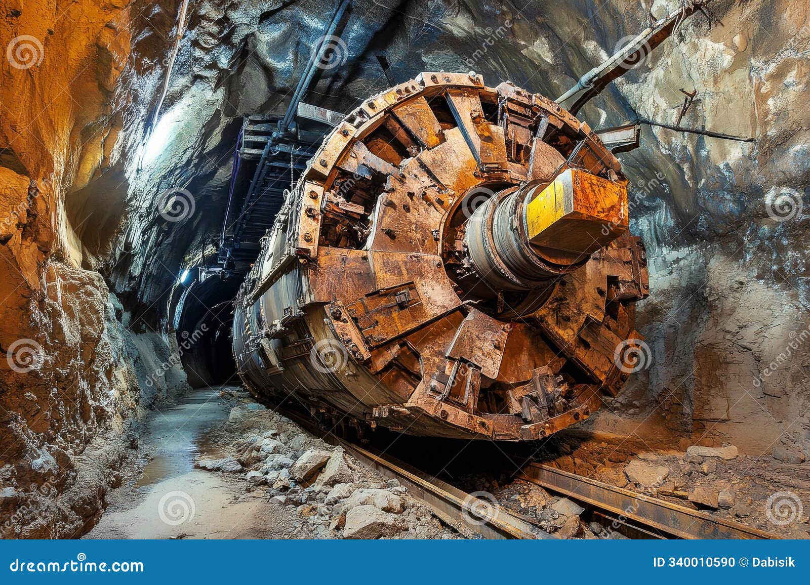 Tunnel Boring Machine Excavating New Subway Line Underground Stock ...