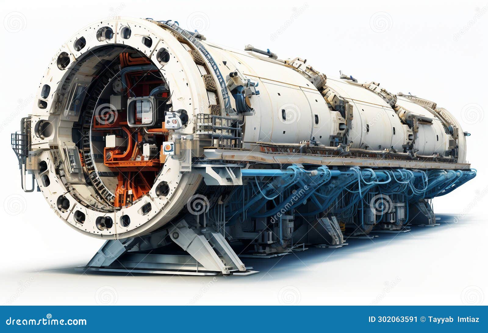 Tunnel Boring Machine Isolated On Transparent Background. Royalty-Free ...