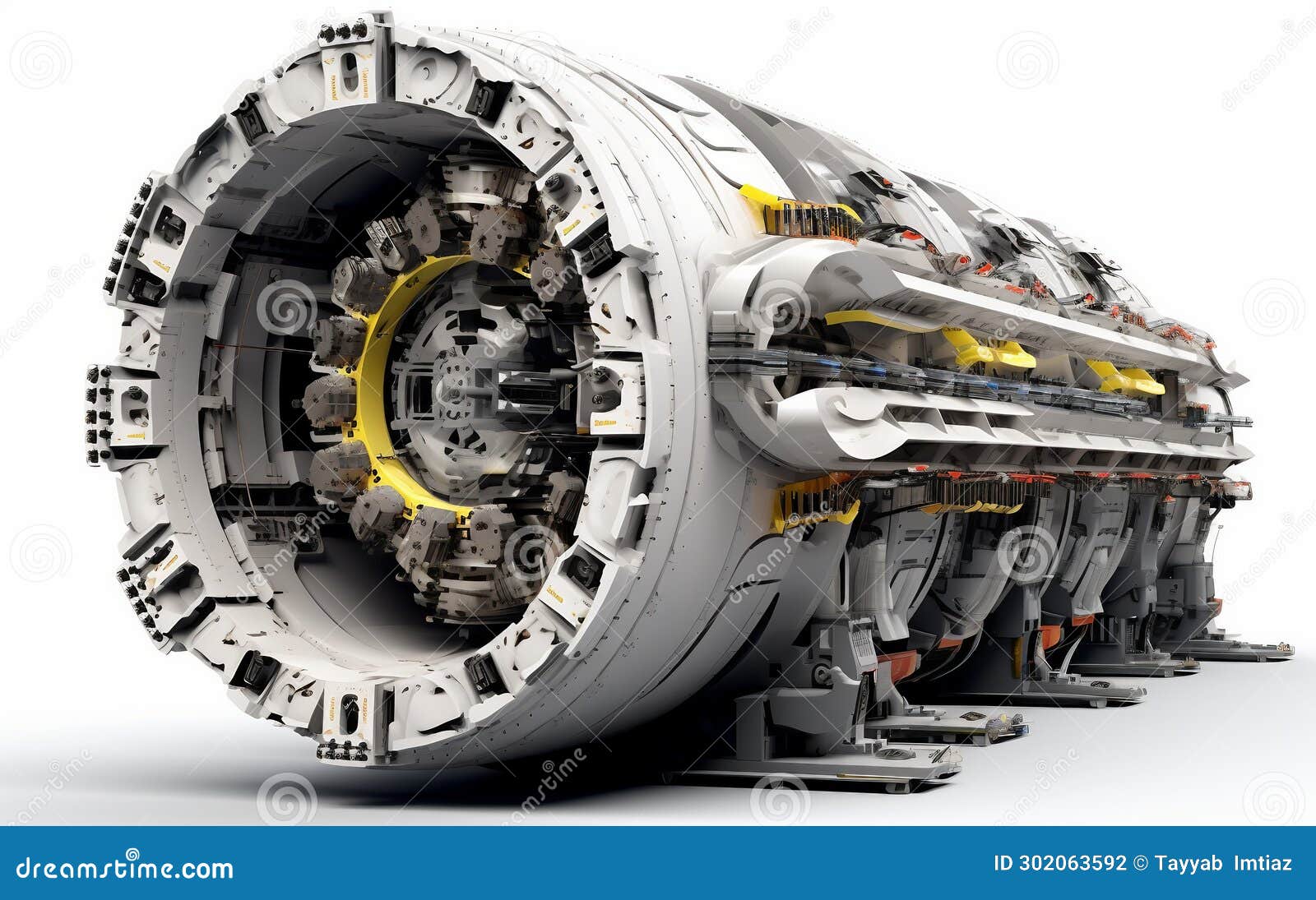 Tunnel Boring Machine Isolated on Transparent Background. Stock ...