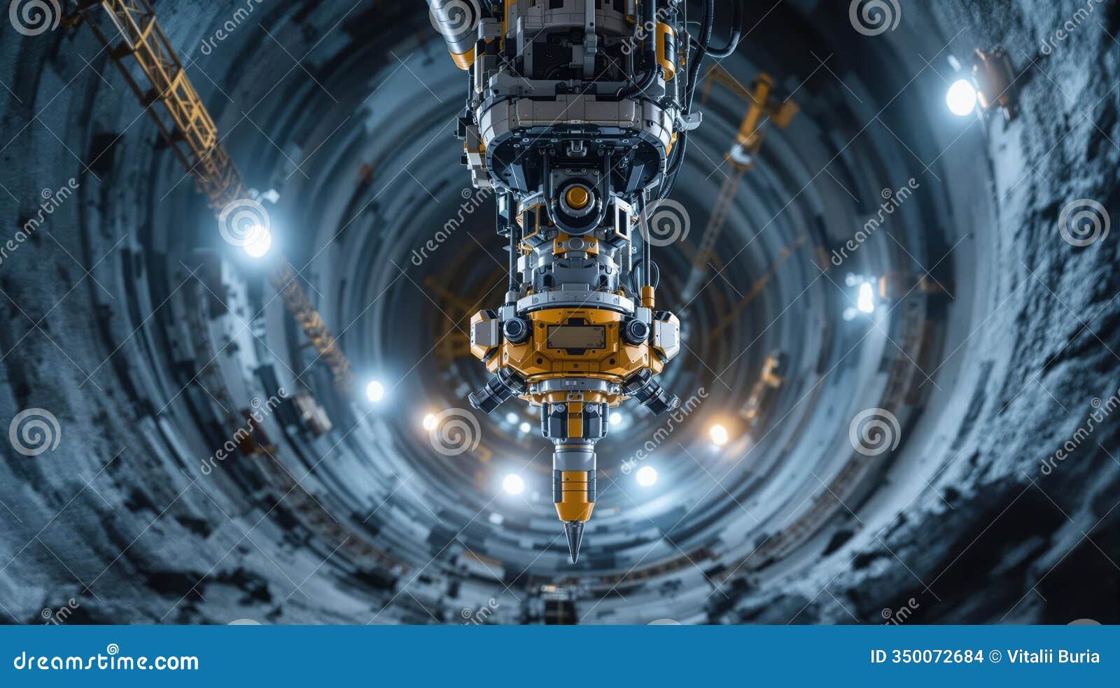 Tunnel Boring Machine Excavate Underground with Power, Generative Ai ...