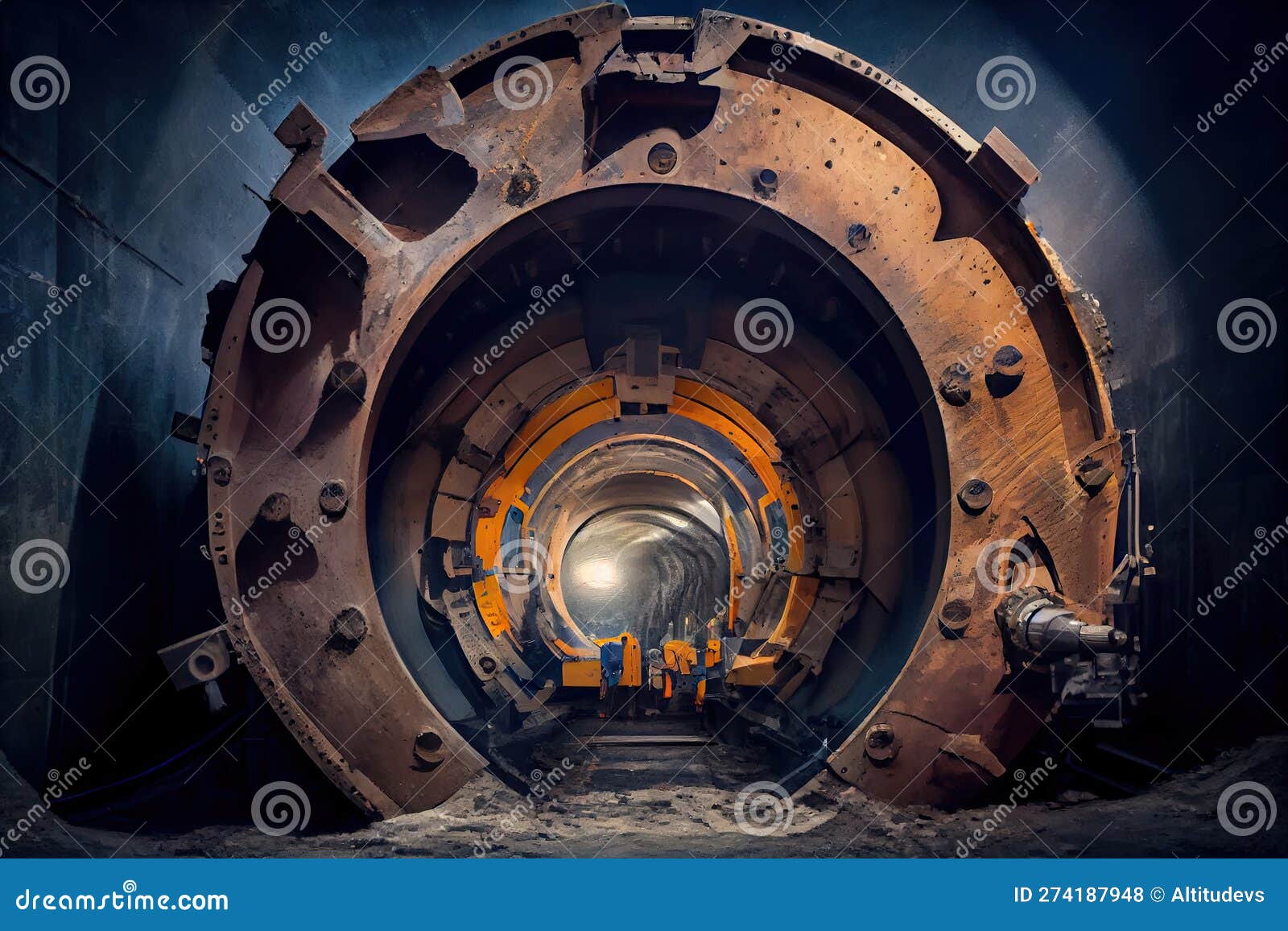 Tunnel Boring Machine Pushing through the Underground, Creating New ...