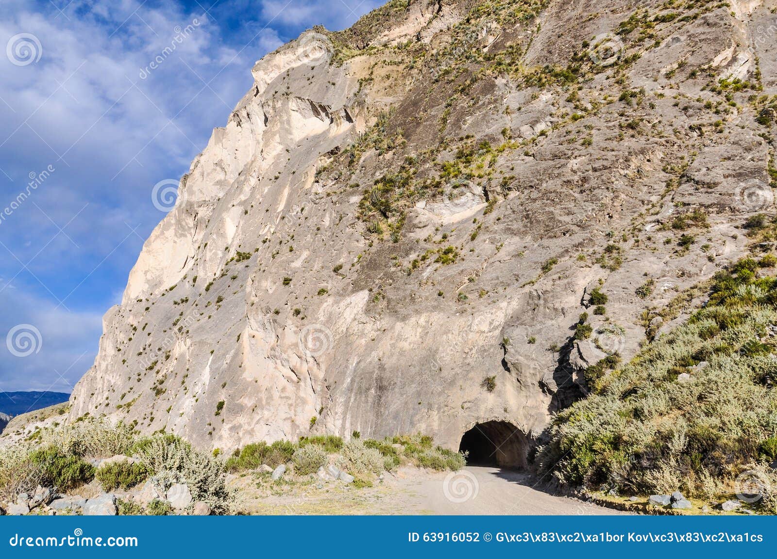 Tunnel in the Colca Canyon, Peru Stock Photo - Image of scene, andes ...