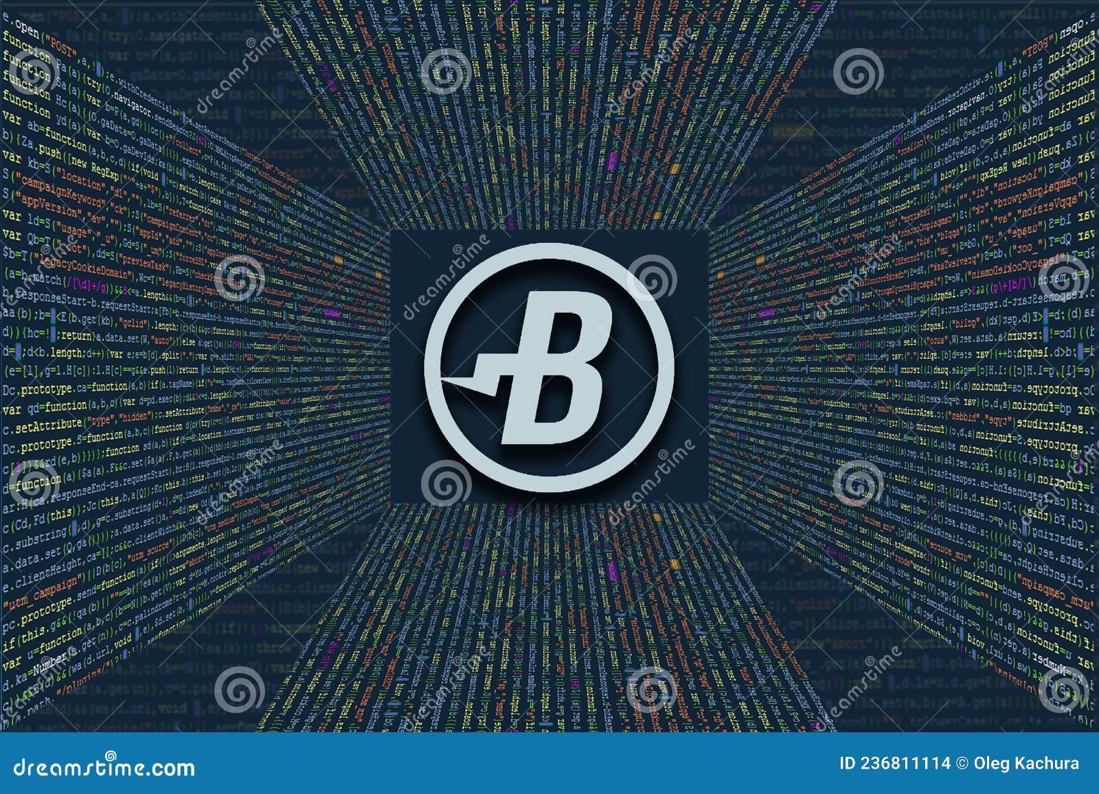 Tunnel from Computer Program Code. Programmer Lines of Code, Java Script, CSS, and HTML. Hacking ...