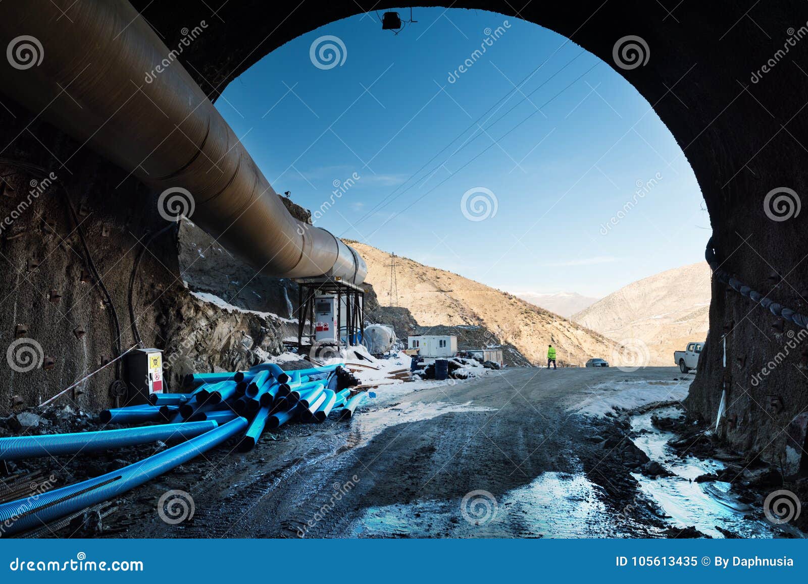 Tunnel Construction Work and Work Site Stock Image - Image of ...
