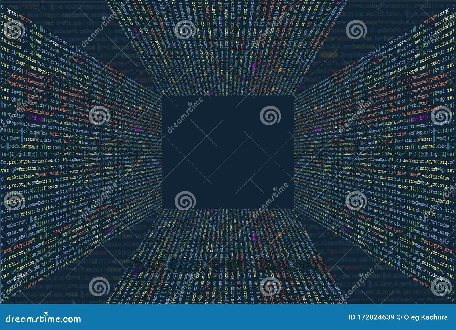 Tunnel De Code De Programme Informatique Lignes De Programmeur Du Script Html Et Css De Code