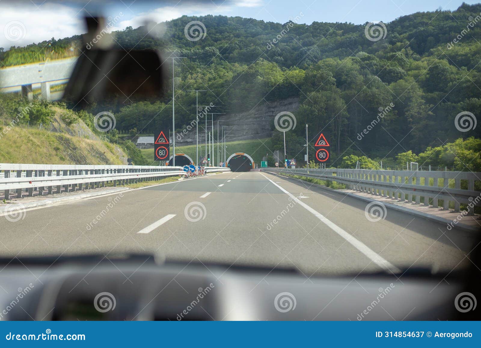 Tunnel Entrance Approach on Highway Stock Image - Image of traffic ...