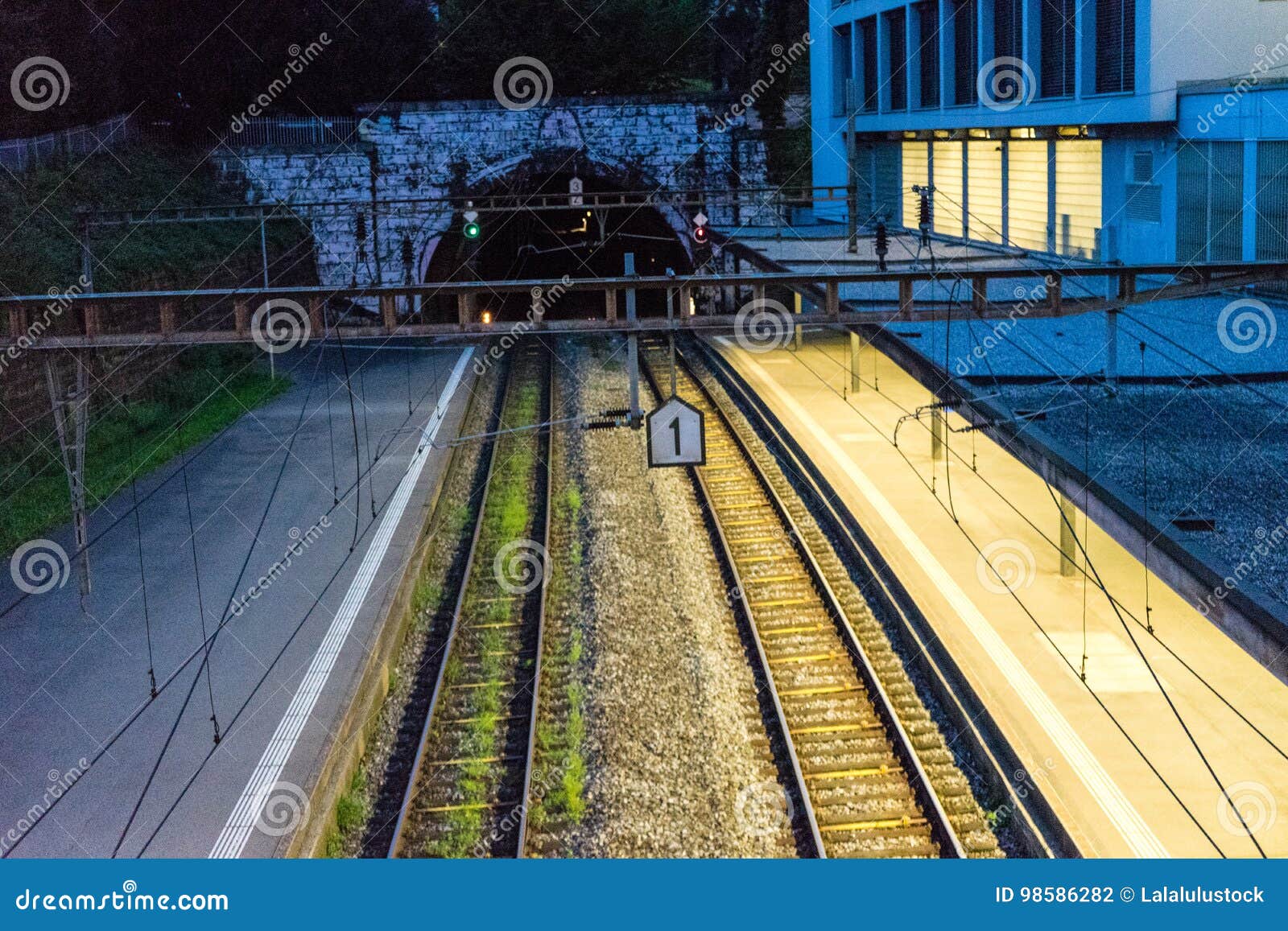 Tunnel Entry Acces Locked With Metal Gates Royalty-Free Stock Photo ...