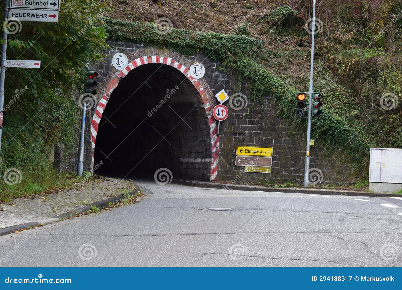 Tunnel Entry with Many Traffic Signs Stock Image - Image of rural ...