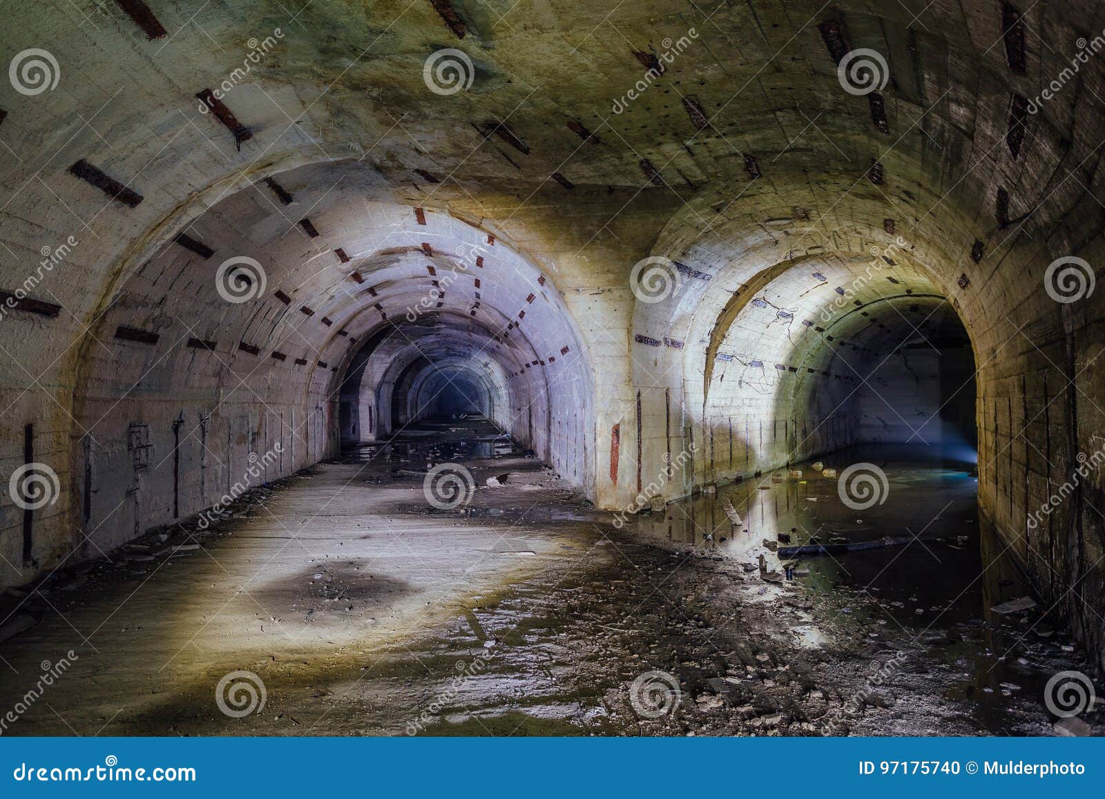 Tunnel Fork at the Object 221, Abandoned Soviet Bunker, Reserve Command ...