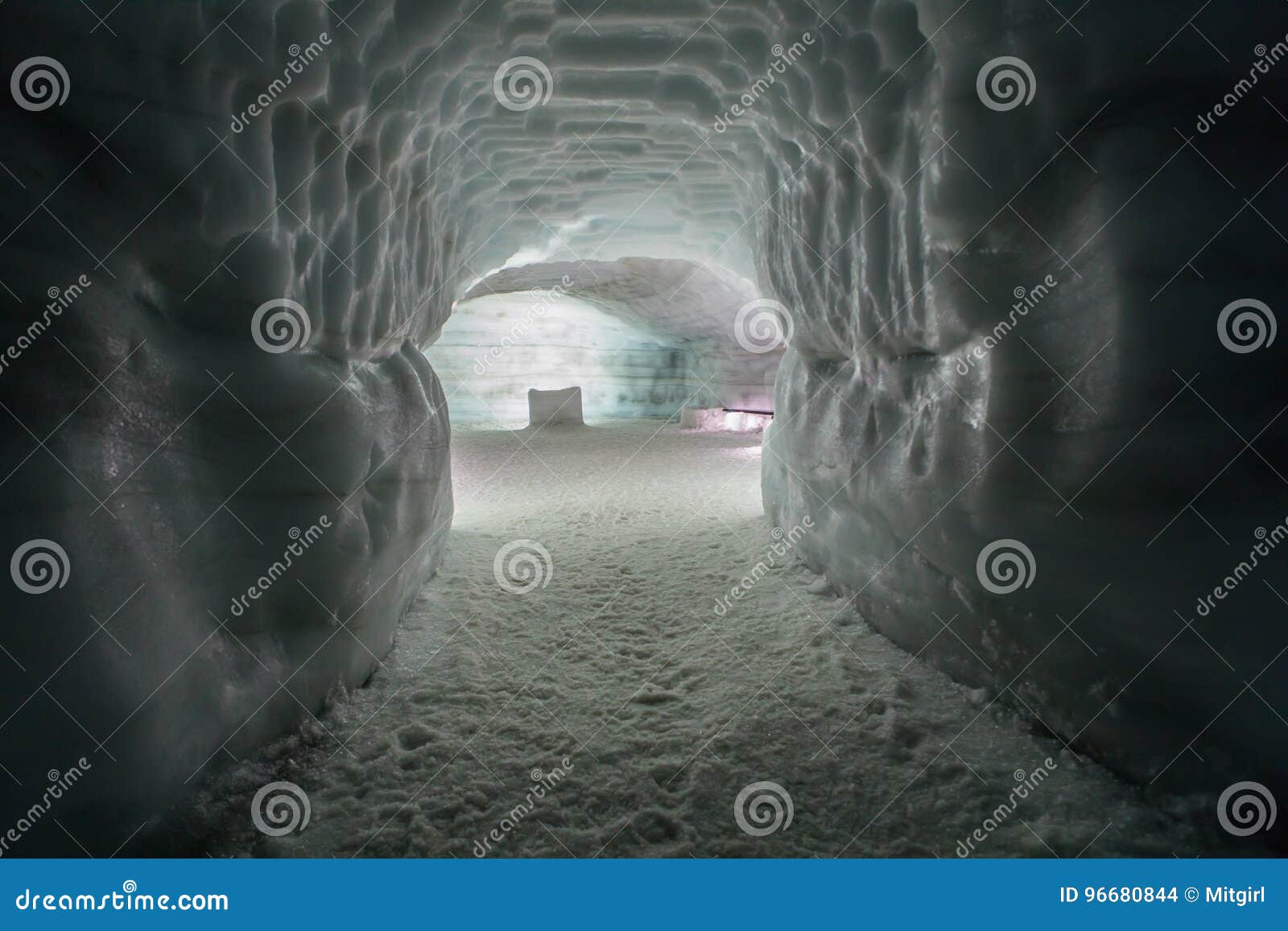 Tunnel in Ice Cave in the Langjokull Glacier in Iceland Stock Photo ...