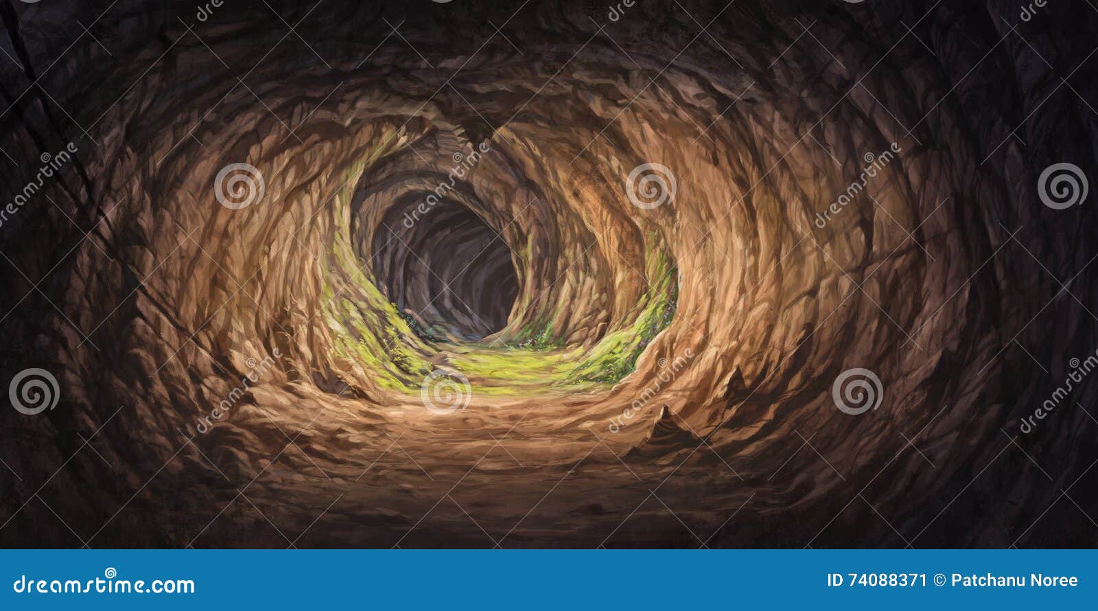 Tunnel Inside the Cave for Illustration Stock Illustration ...