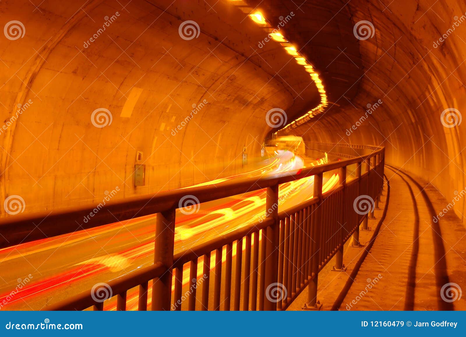 Tunnel Interior and Motion Blur Stock Image - Image of move, traffic ...