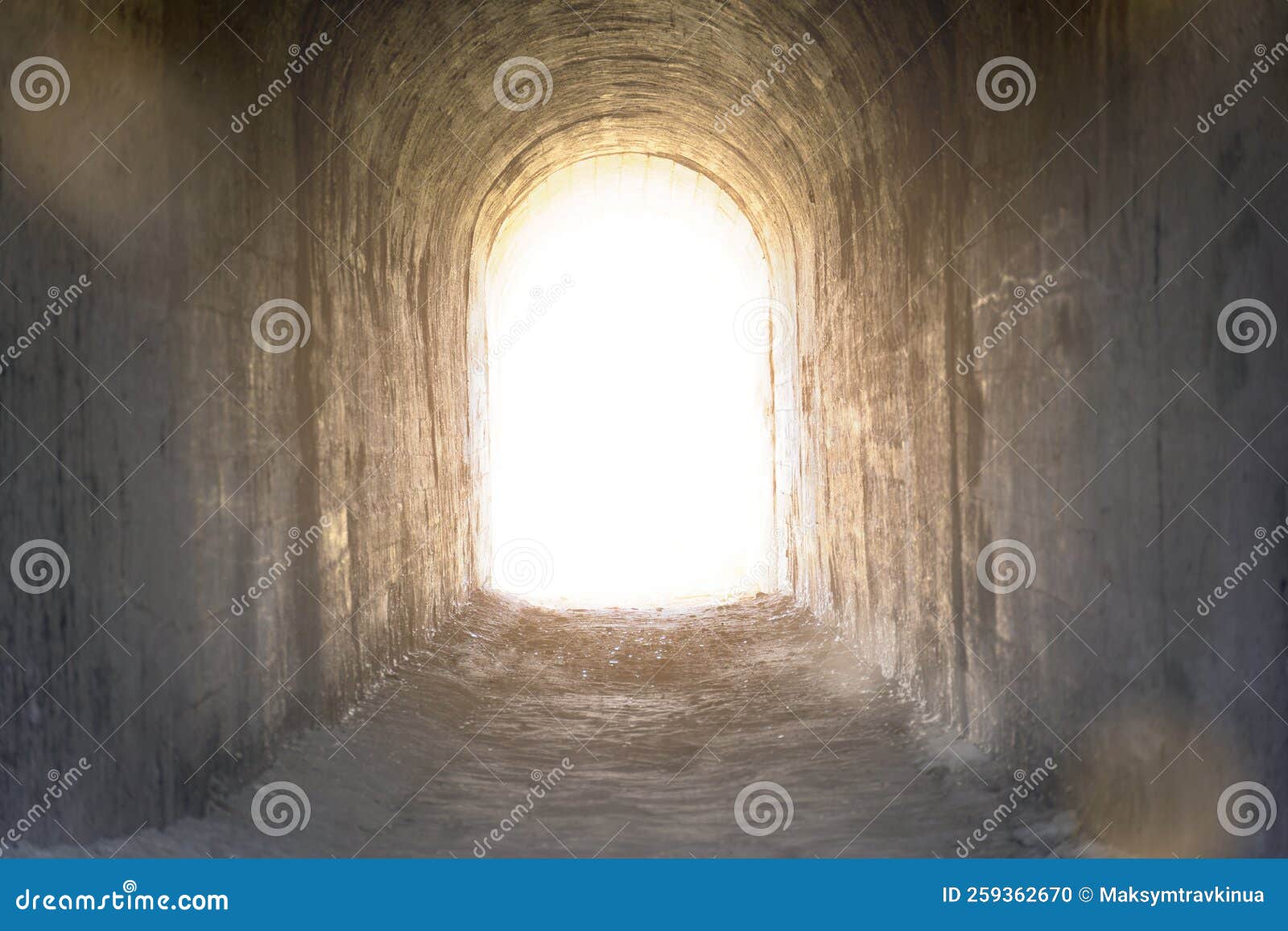 Tunnel with Light Coming from the Exit. Empty Archway Stock Photo ...