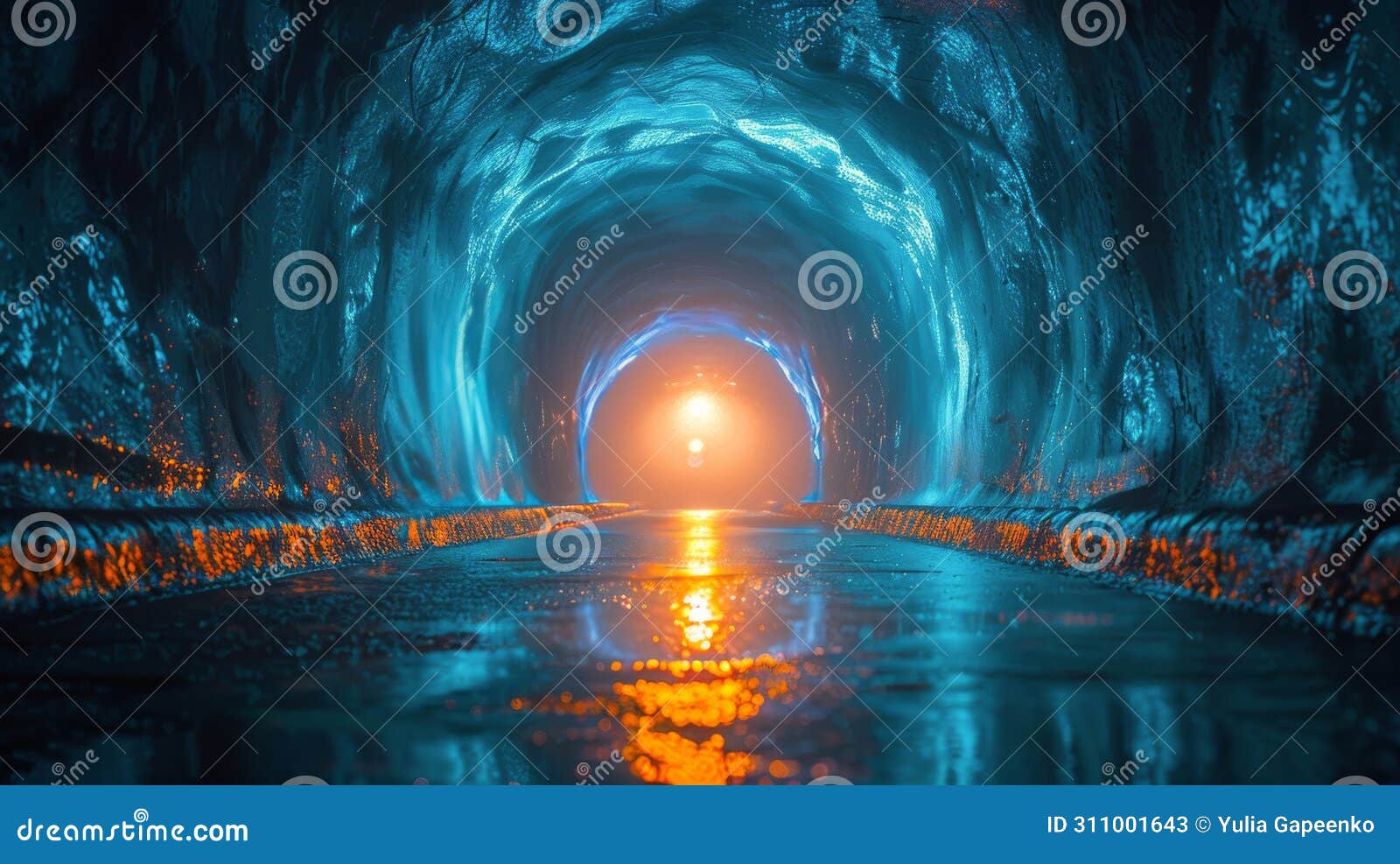 Tunnel with Light at the End Stock Image - Image of eerie, underground ...