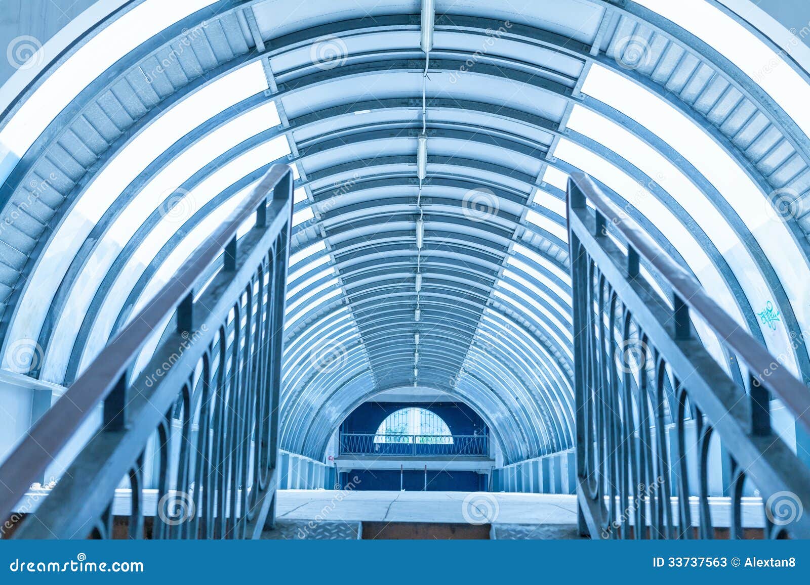 Tunnel Modern Walkway Interior Stock Image - Image of illuminated ...