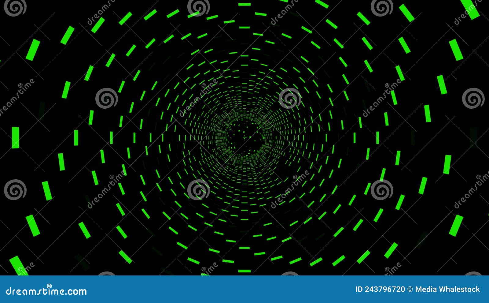 Tunnel with Portal in Virtual Space. Design. Hypnotic 3d Tunnel with ...