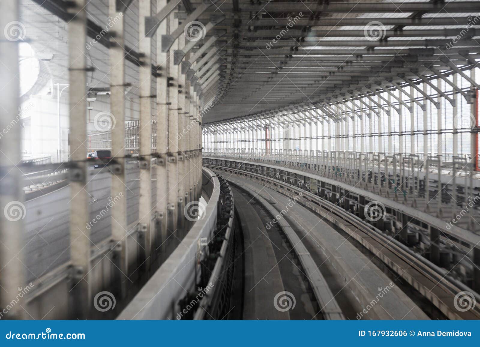 Tunnel with Railways in Tokyo. Perspective Stock Photo - Image of ...