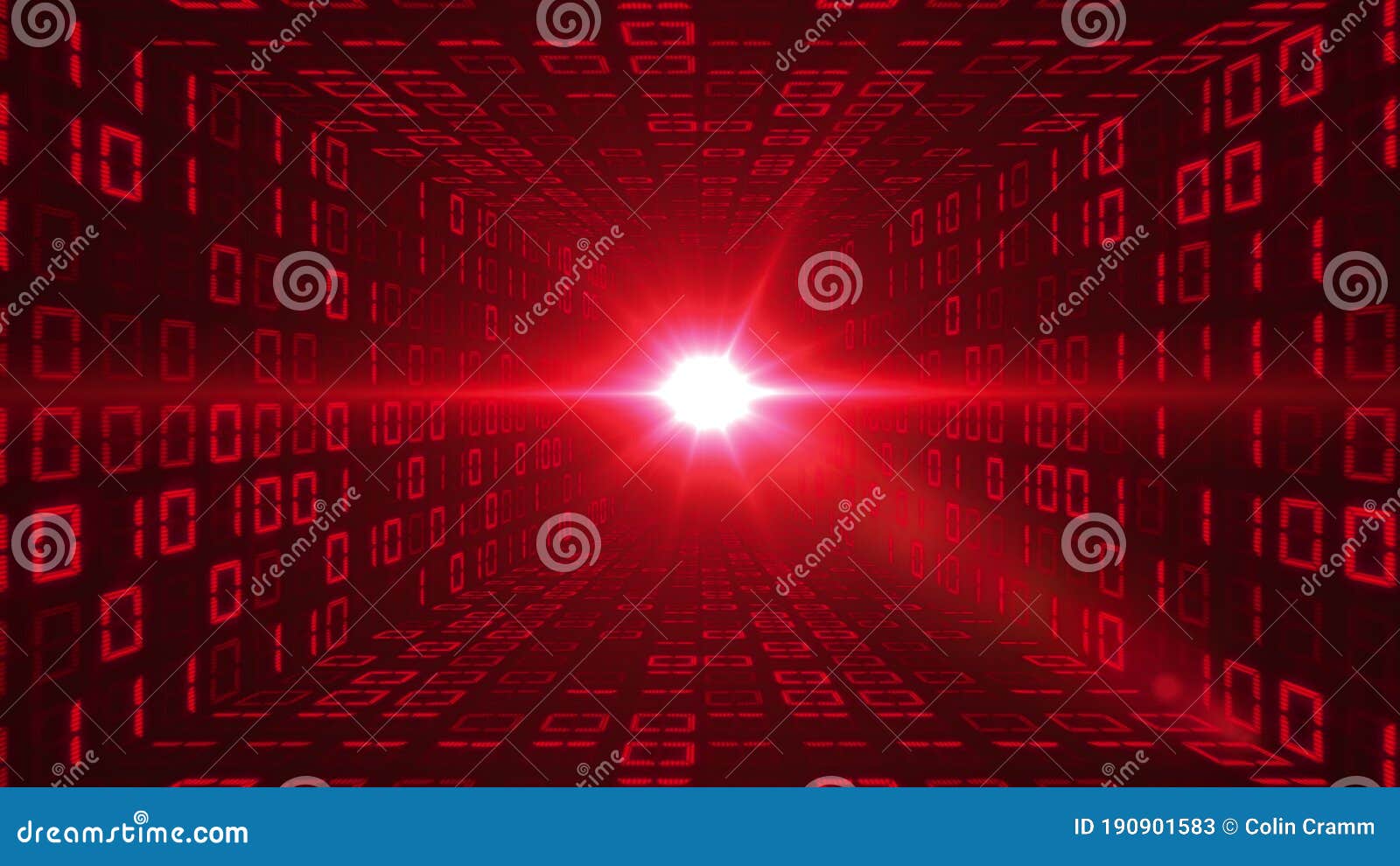 Tunnel of red binary code stock video. Video of numbers - 190901583
