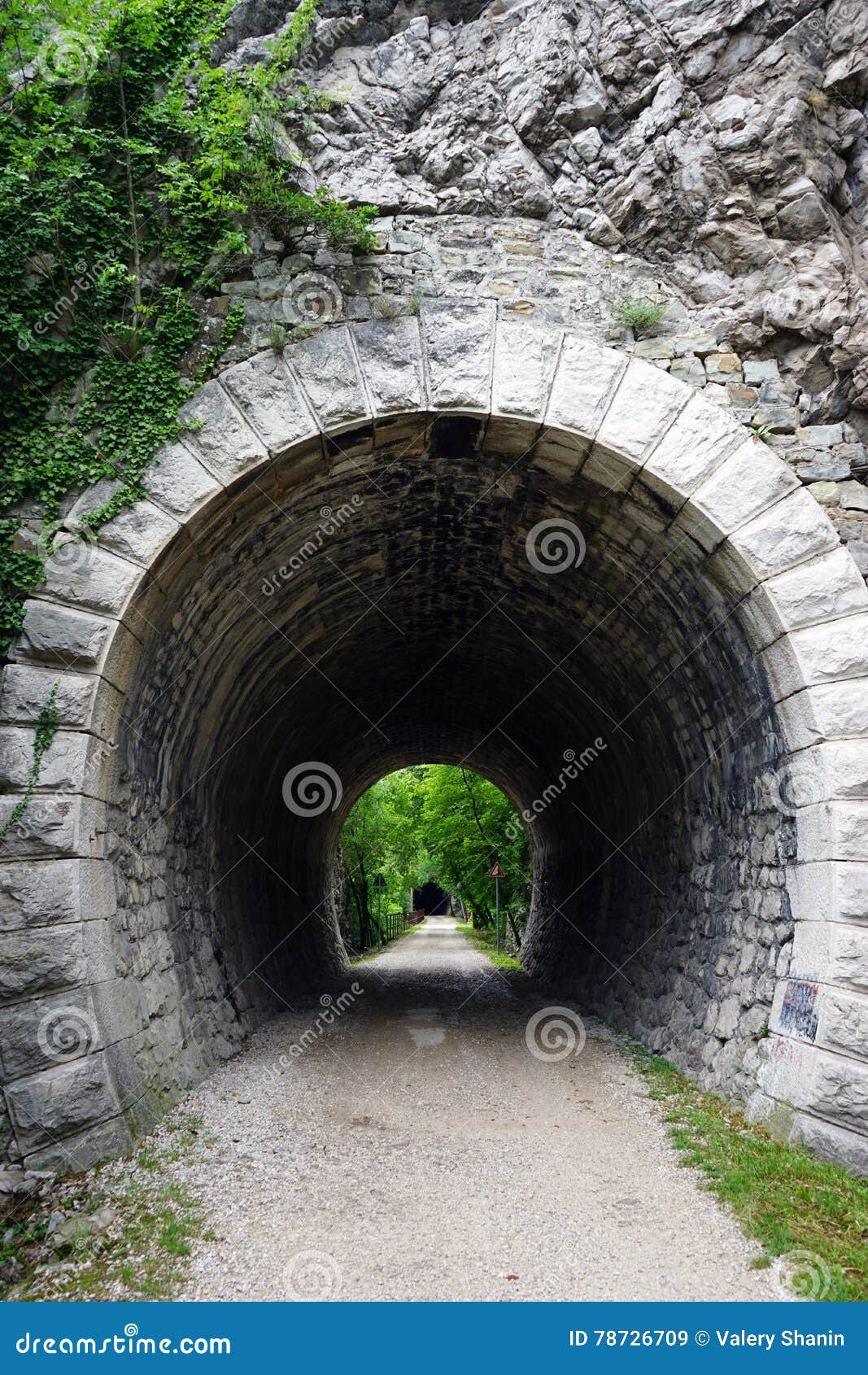 Tunnel in the rock stock image. Image of italy, green - 78726709
