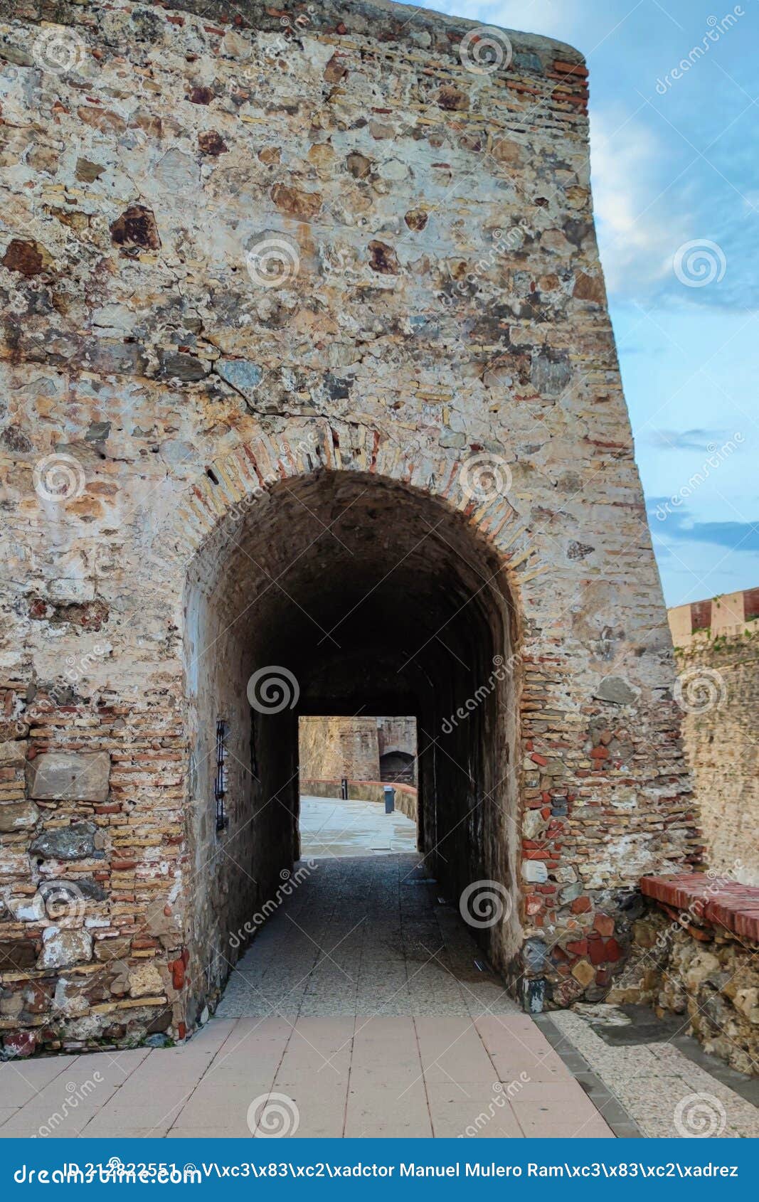 Tunnel in the Royal Walls of Ceuta Stock Image - Image of antique ...