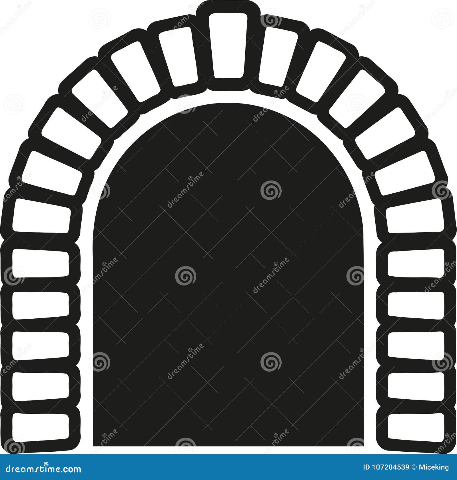 Tunnel with stone border stock vector. Illustration of border - 107204539
