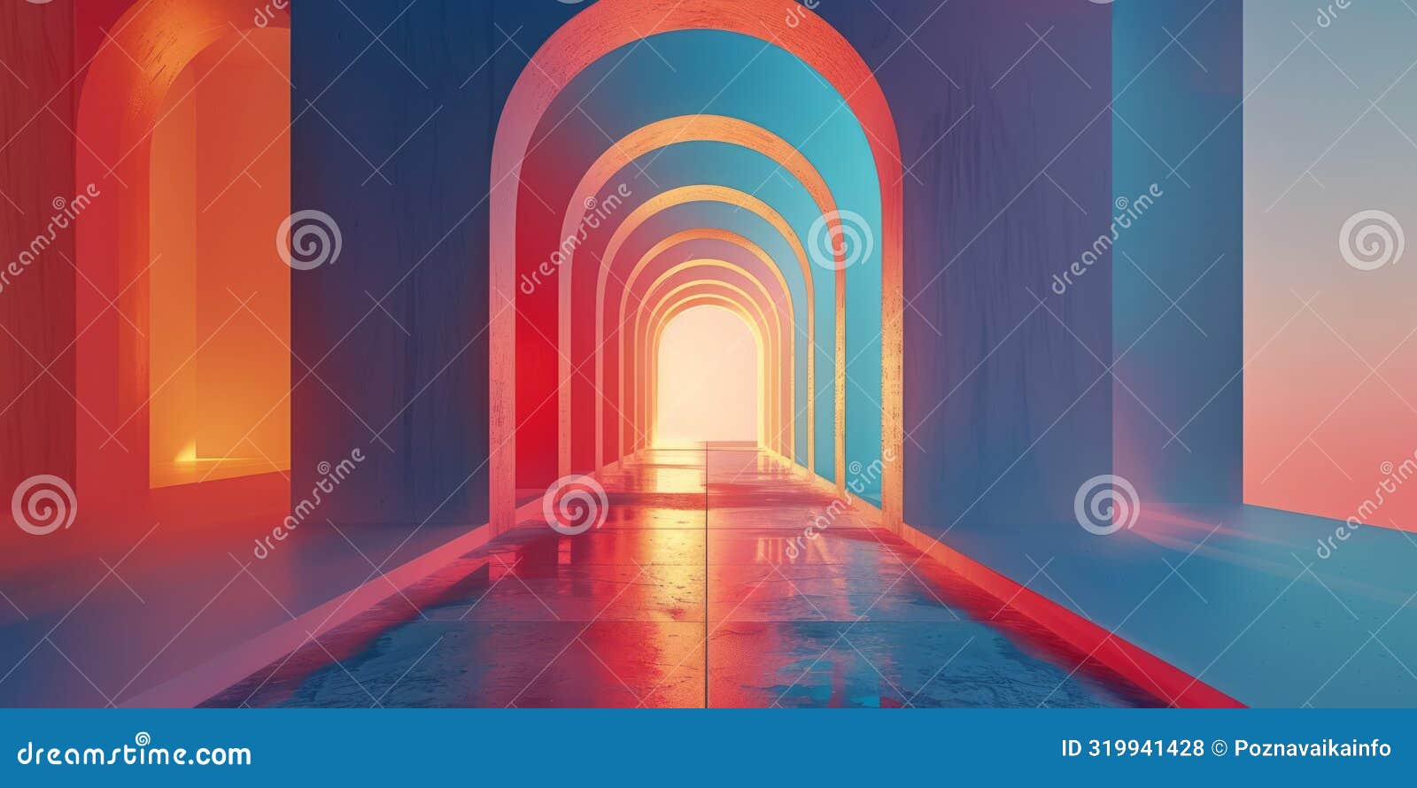 A Tunnel with a Strong, Bright Light Shining at the Far End, Creating a ...
